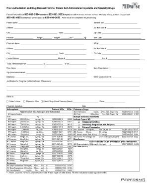 Fillable Online mdwise Self-administered and Specialty Drugs PA and ...