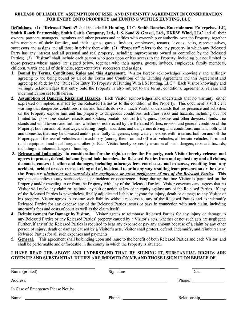 Fillable Online oldham agrilife Hunting RELEASE w DKRW added - oldham ...