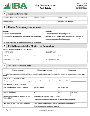 Fillable Online Buy Direction Letter Real Estate Forms Fax Email Print ...