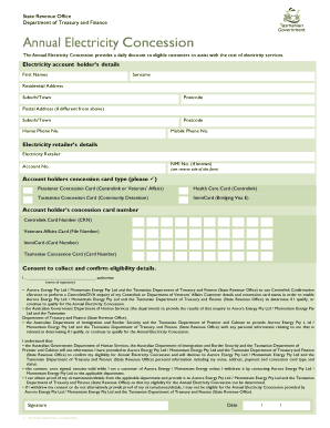 Fillable Online concessions tas gov State Revenue Office Department of ...