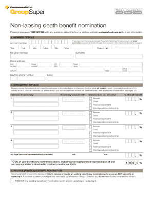Fillable Online Important information about non-lapsing beneficiary ... Fax Email Print - pdfFiller