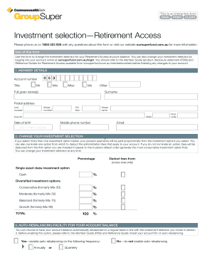 Fillable Online Investment selection Retirement Access Fax Email Print ...