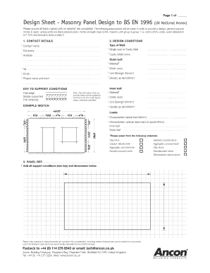 Fillable Online Masonry Panel Design Sheet to BS EN 1996 - ancon.co.uk ...