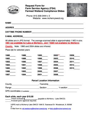 Fillable Online mchenryswcd Request Form for Farm Service Agency (FSA ...