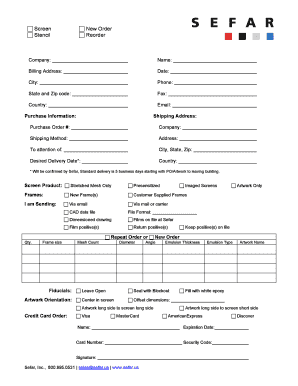 Fillable Online sefar Sefar Screen Checklist Fax Email Print - pdfFiller