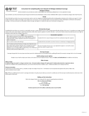 Fillable Online Instructions for Completing Blue Care Network of ...
