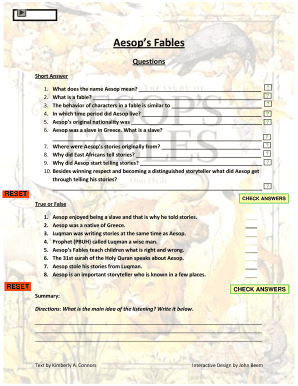 Fillable Online Aesop s Fables - Yola Fax Email Print - pdfFiller