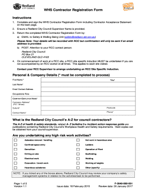Fillable Online F-3040-060-001 WHS Contractor Registration Form Fax ...