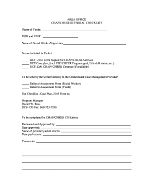 Fillable Online Check list for chap referrals.doc - ct Fax Email Print ...