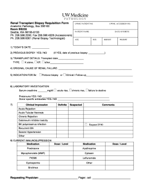 Fillable Online pathology washington Renal Transplant Biopsy ...