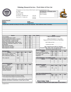 Fillable Online pathology washington Pathology Research Services - Work ...
