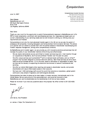 Fillable Online Computershare's Response to MediaShares.com. RFP ...