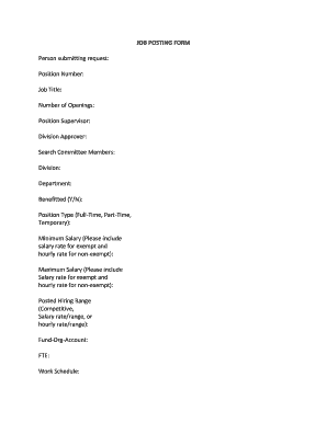 Fillable Online du JOB POSTING FORM.docx Fax Email Print - pdfFiller