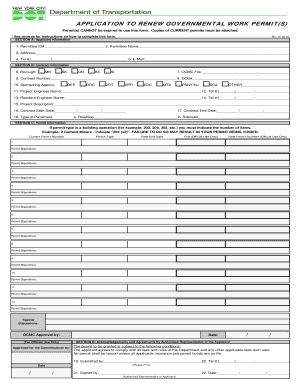 Fillable Online nyc Application to Renew Governmental Work Permit(s ...