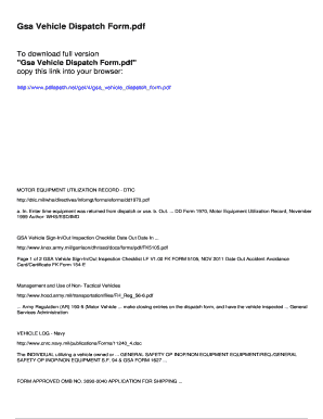 Fillable Online Gsa Vehicle Dispatch Form - pdfslibforme.com Fax Email ...