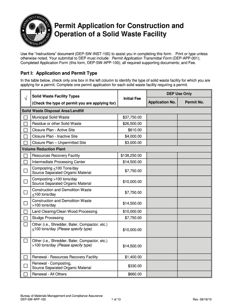 Fillable Online kids ct Permit Application for Construction and ...