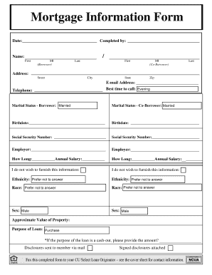 Fillable Online fricktricountyfcu Mortgage Information Form - fricktricountyfcu.org Fax Email ...