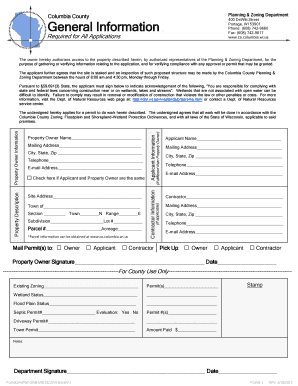 Fillable Online General Information - Columbia County, Wisconsin Fax Email Print - pdfFiller