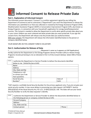 Fillable Online mn Informed Consent to Release Private Data - Minnesota ...