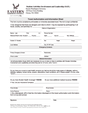 Fillable Online access ewu Student Activities Involvement and Leadership (SAIL) Fax Email Print ...