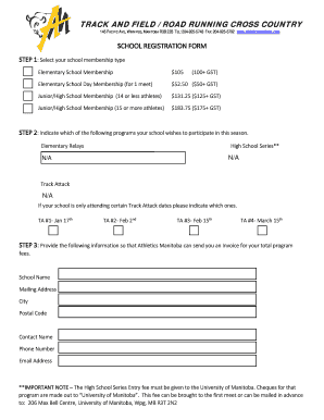 Fillable Online TRACK AND FIELD / ROAD RUNNING CROSS COUNTRY Fax Email ...