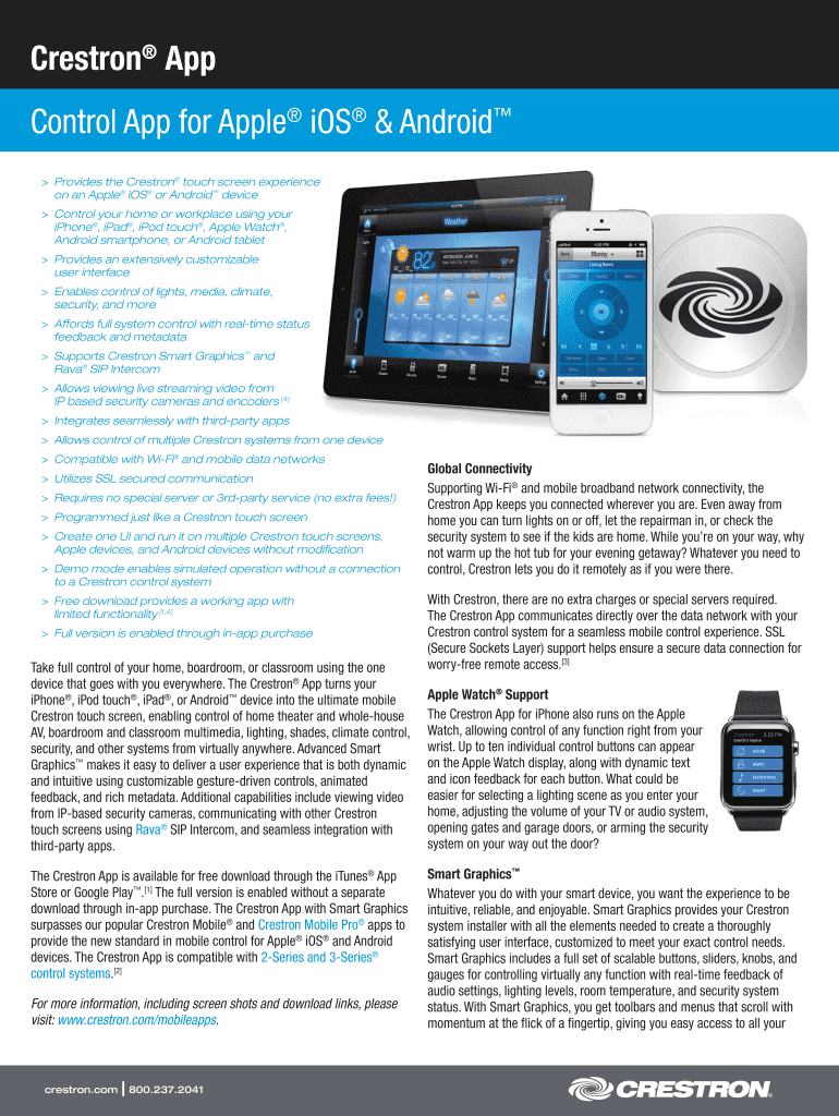 Fillable Online Crestron App Fax Email Print - pdfFiller