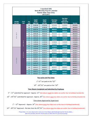 Fillable Online Pay cycles and Pay Dates Fax Email Print - pdfFiller