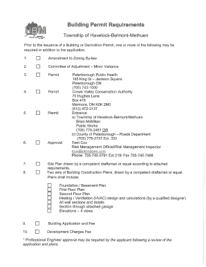 Fillable Online Building Permit Requirements - havelockbelmontmethuen ...