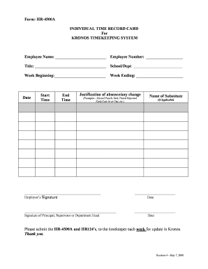 Fillable Online images pcmac Form: HR-4500A INDIVIDUAL TIME RECORD CARD ...