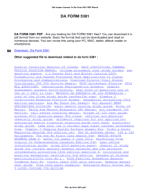 Fillable Online Da Form 5381. Da Form 5381 Fax Email Print - pdfFiller