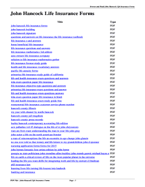 Fillable Online John Hancock Life Insurance Forms. john hancock life insurance forms Fax Email ...