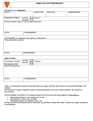 Fillable Online S KNAD OM PERMISJON - tana.custompublish.com Fax Email ...
