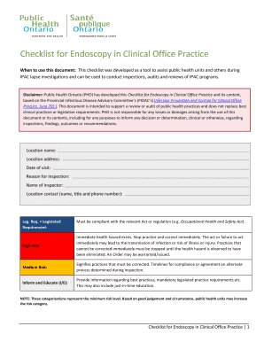 Fillable Online Checklist for Endoscopy in Clinical Office Practice Fax ...