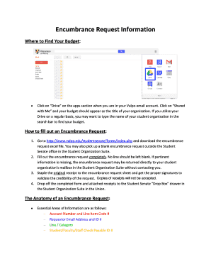 Fillable Online Encumbrance Request Information Fax Email Print - pdfFiller