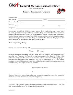Fillable Online Parent or Guardian Name: Fax Email Print - pdfFiller