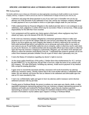 Fillable Online SPECIFIC AND IRREVOCABLE AUTHORIZATION AND ASSIGNMENT ...
