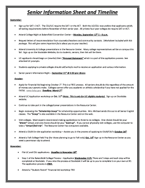 Fillable Online stockdale kernhigh Senior Information Sheet and ...