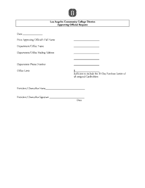 Fillable Online laccd Approving Official Request Fax Email Print - pdfFiller