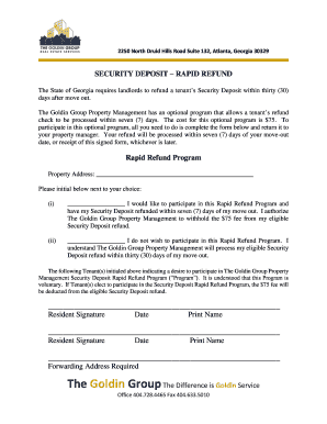 Fillable Online RAPID REFUND Rapid Refund Program - Goldin Service Fax ...