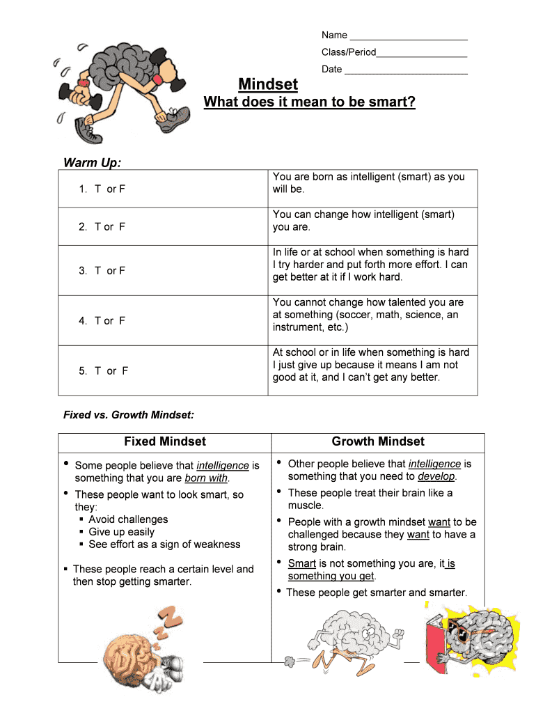 Fillable Online Mindset What does it mean to be smart? Fax Email Print - pdfFiller