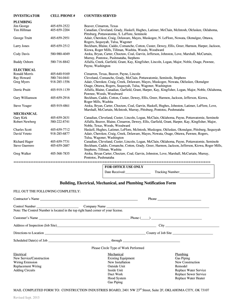 Fillable Online Notification Form Updated 9-14-15.rtf Fax Email Print - pdfFiller