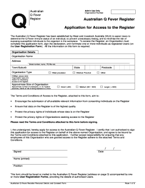 Fillable Online amic org Australian Admin Use Only QRegister Q Fever ...