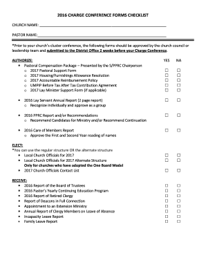 Fillable Online 2016 CHARGE CONFERENCE FORMS CHECKLIST Fax Email Print ...
