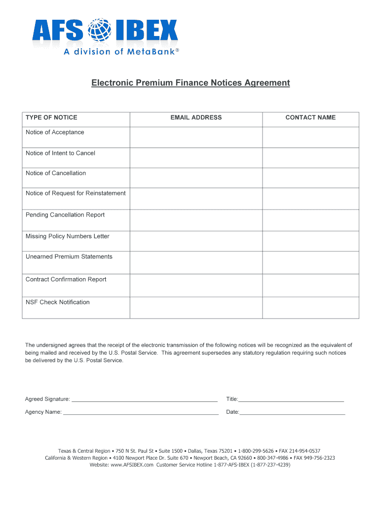 Fillable Online Electronic-Premium-Finance-Notices-Agreement new logo 4 ...
