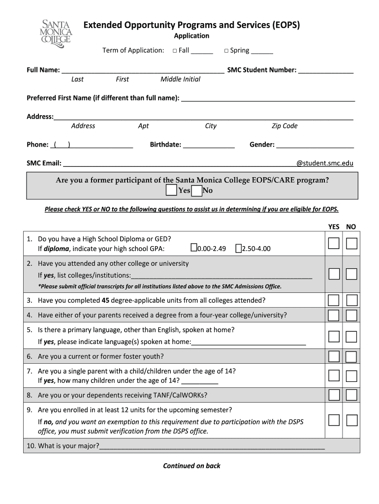 Fillable Online smc Submitting an EOPS Application? Here s What You ...