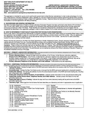 Fillable Online LIMITED SERVICE LABORATORY REGISTRATION Fax Email Print ...