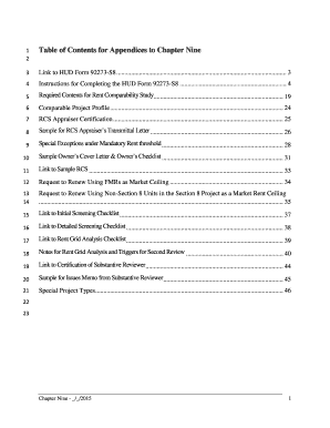 Fillable Online nahma Table of Contents for Appendices to Chapter Nine ...