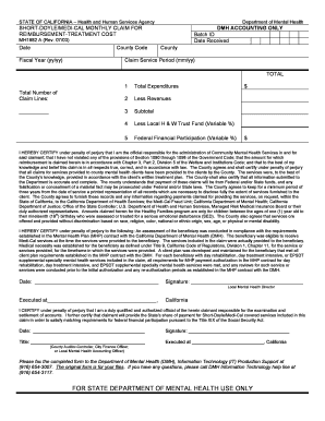 Fillable Online lacdmh lacounty MENTAL HEALTH PLAN CLAIM Fax Email ...