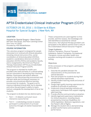 Fillable Online hss APTA Credentialed Clinical Instructor Program (CCIP ...