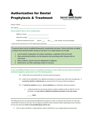 Fillable Online Authorization for Dental Fax Email Print - pdfFiller